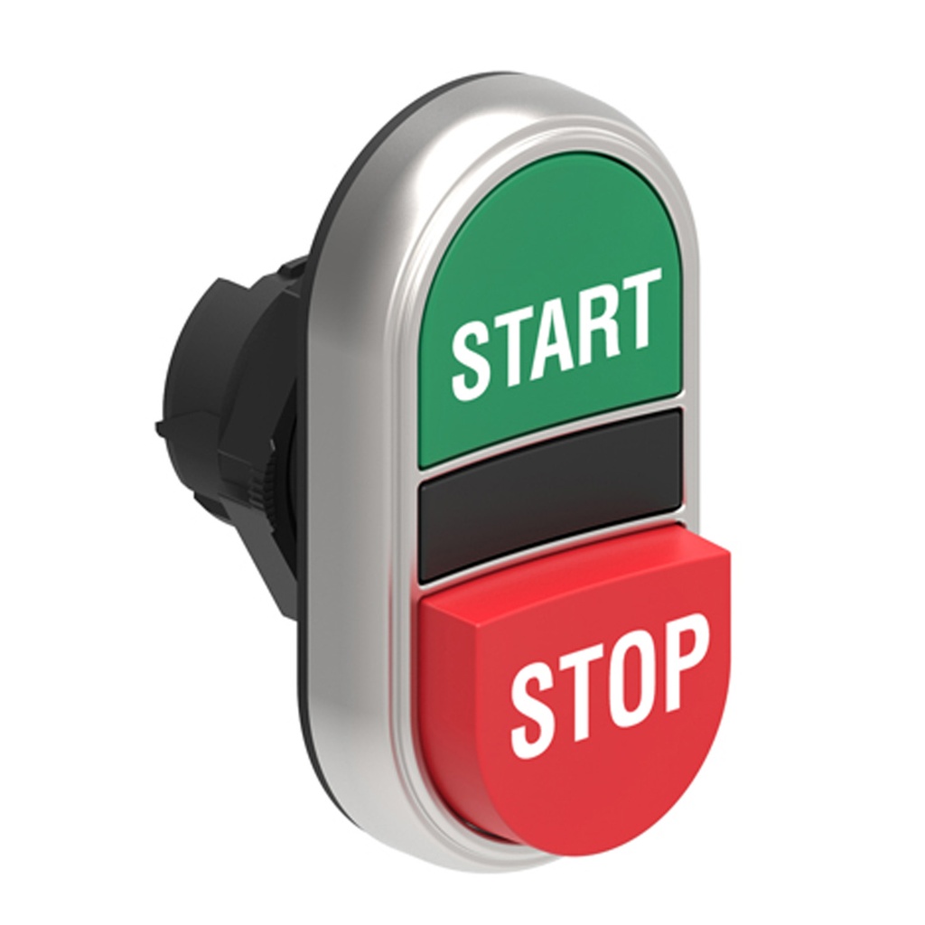 Start Stop Push Button, I/O Symbols, Green Flush/Red Extended, 22mm ...